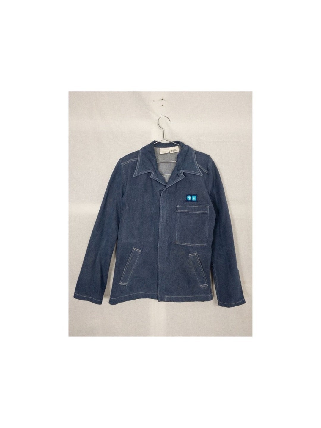 1980 French Gas Company « GDF » Denim Jacket, Size M/L - Etsy