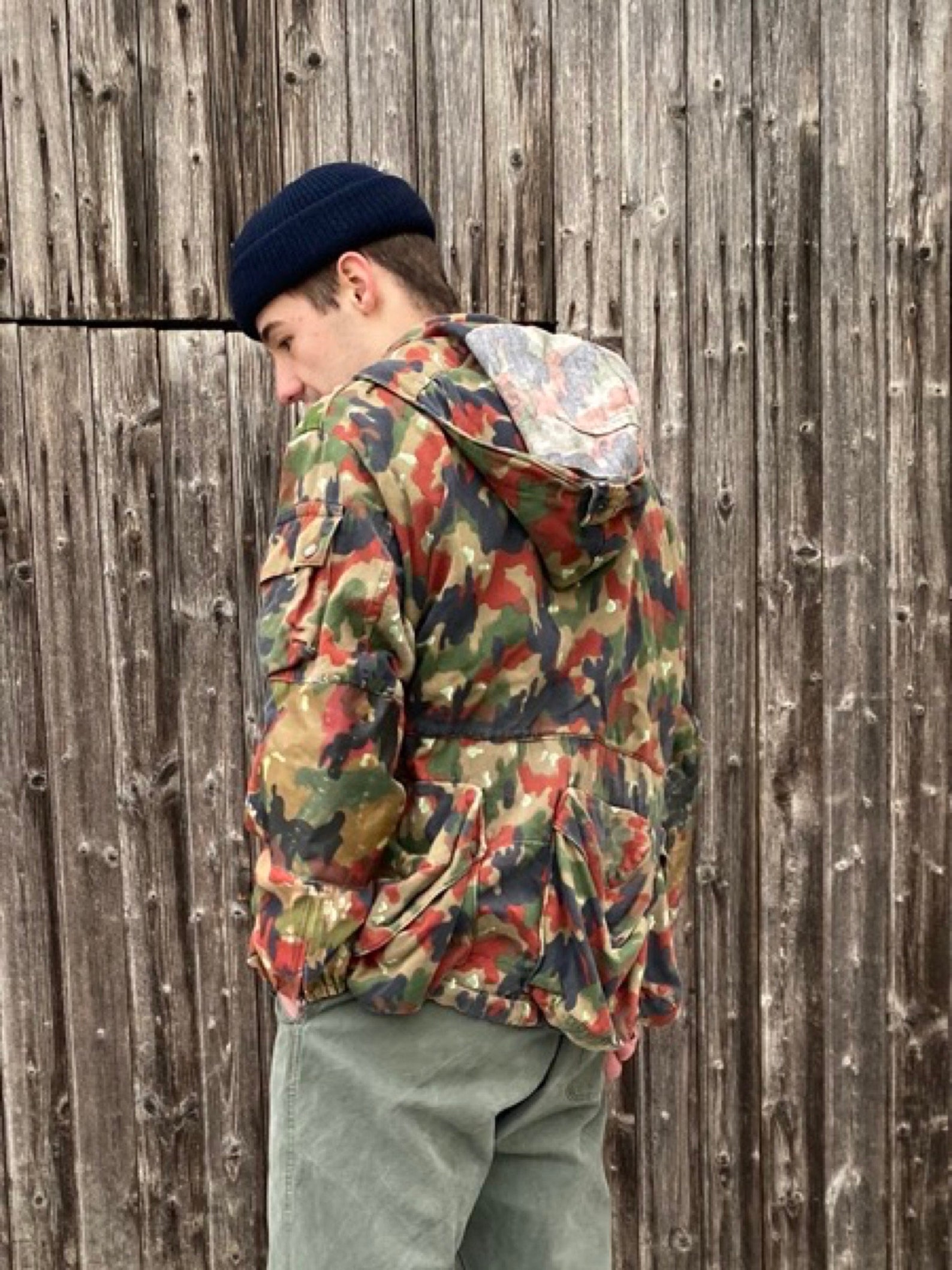 1970s Swiss army jacket M70 Alpenflage Pizza Camo | Etsy