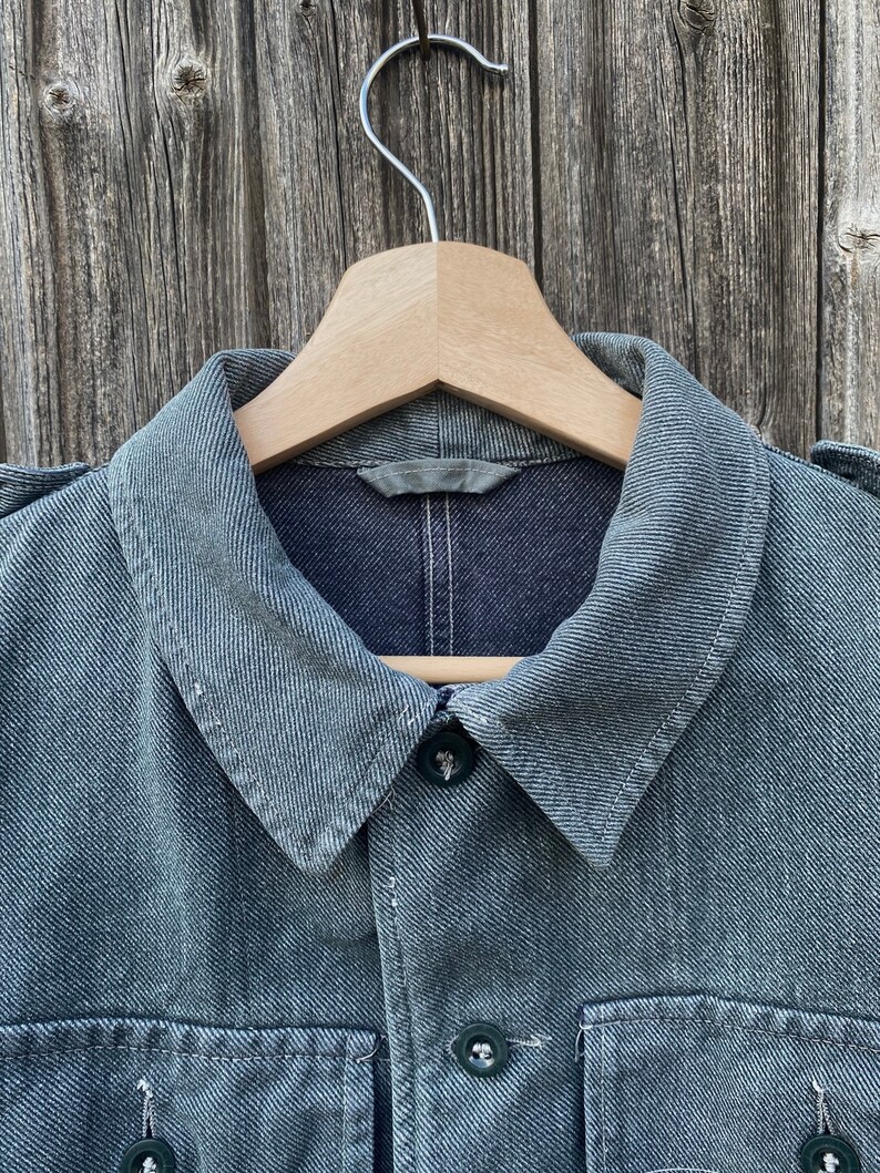Vintage Swiss Denim Prison and Army Work Jacket Size S to XXL - Etsy
