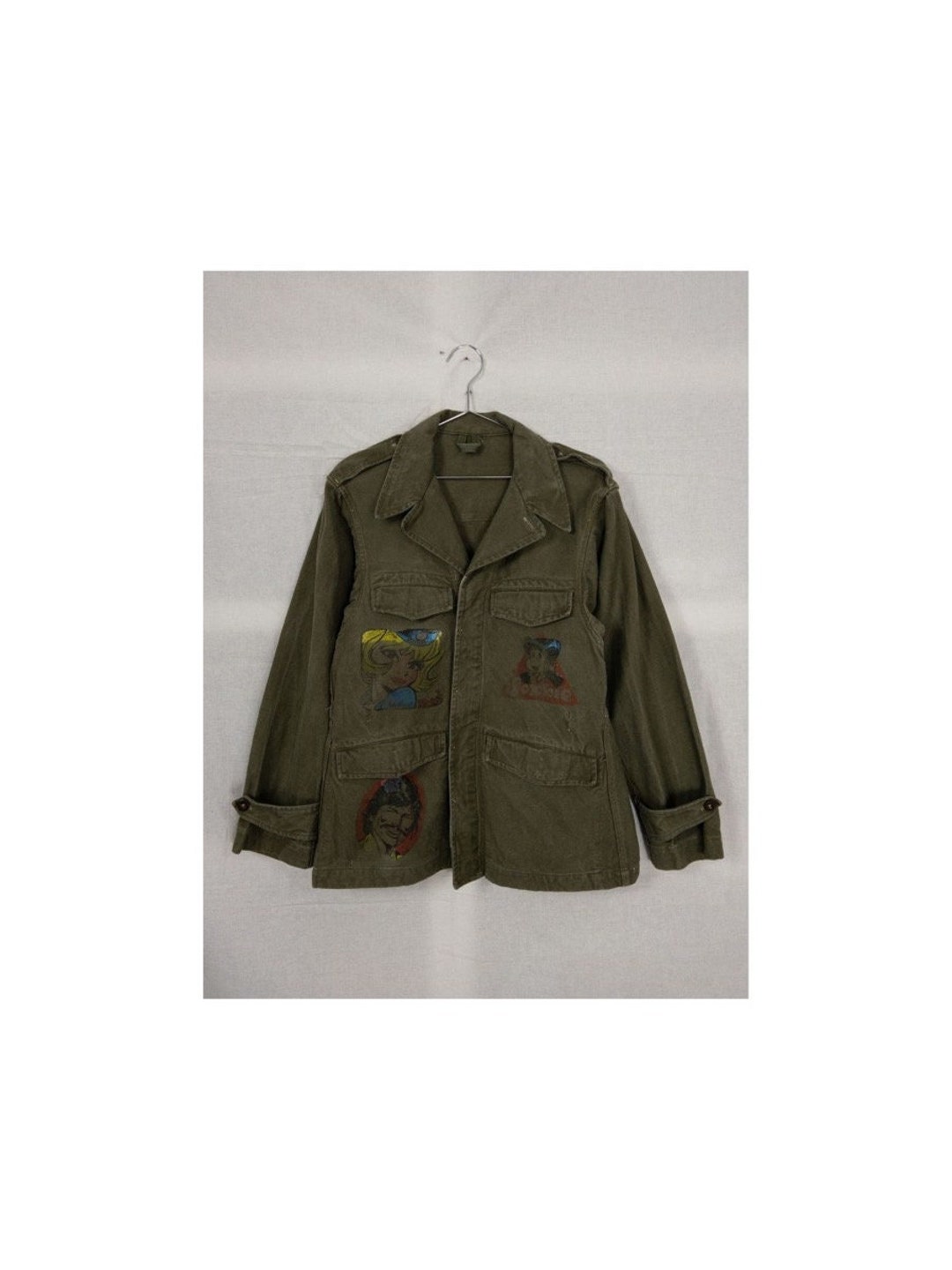 1950s French Army M47 Jacket, Custom Hand Painted, Size S - Etsy