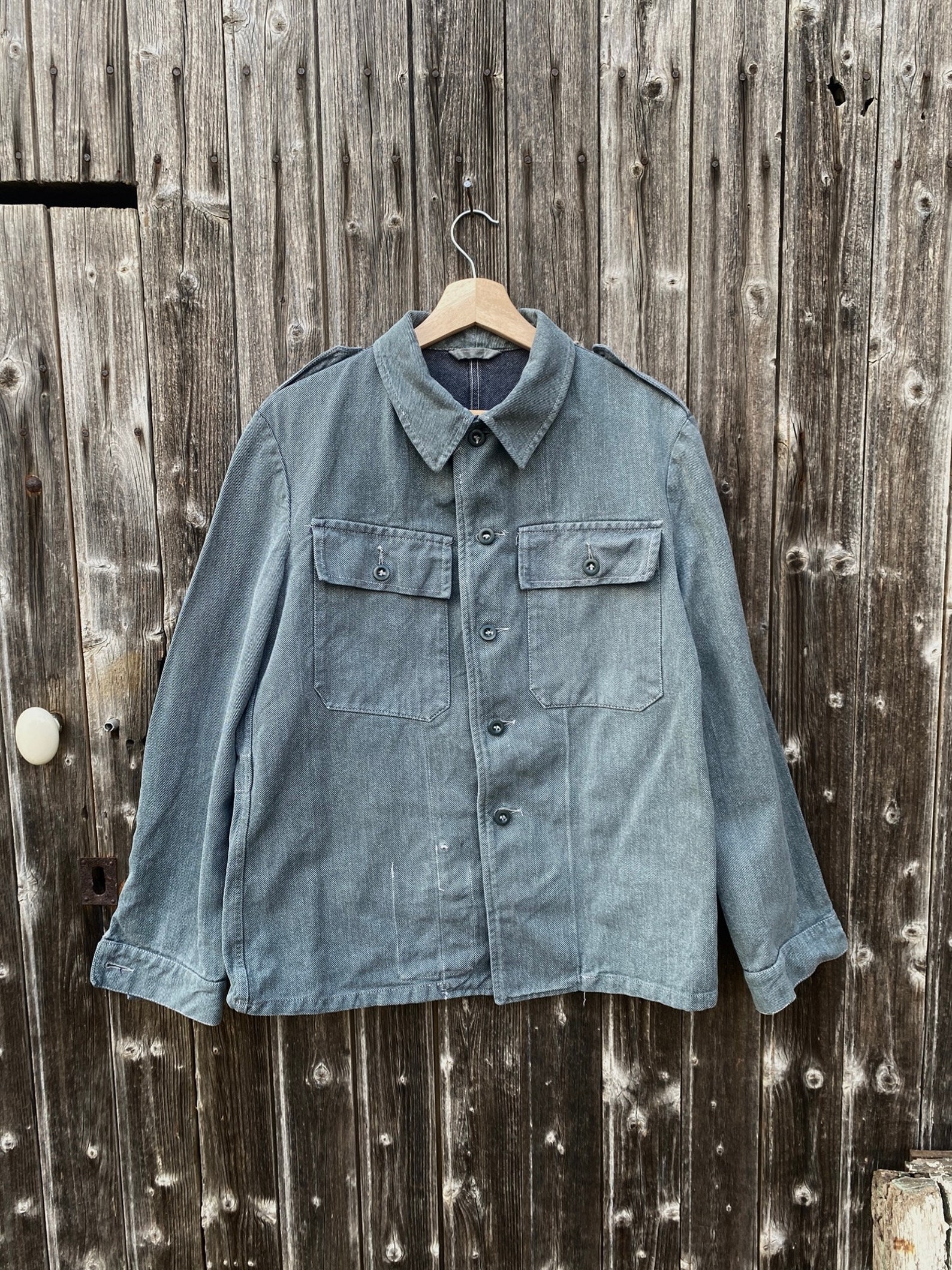 Vintage Swiss Denim Prison and Army Work Jacket Size S to XXL - Etsy