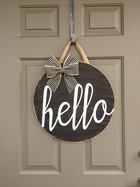 Hello Door Sign Wall Hangings Home & Living Home Décor etna.com.pe
