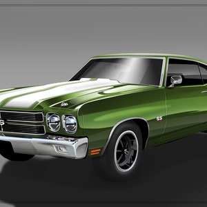 Chevrolet 70' Chevelle Original Artwork Digital Drawing - Etsy