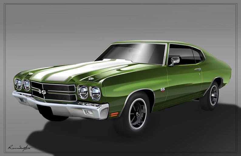 Chevrolet 70' Chevelle Original Artwork Digital Drawing - Etsy