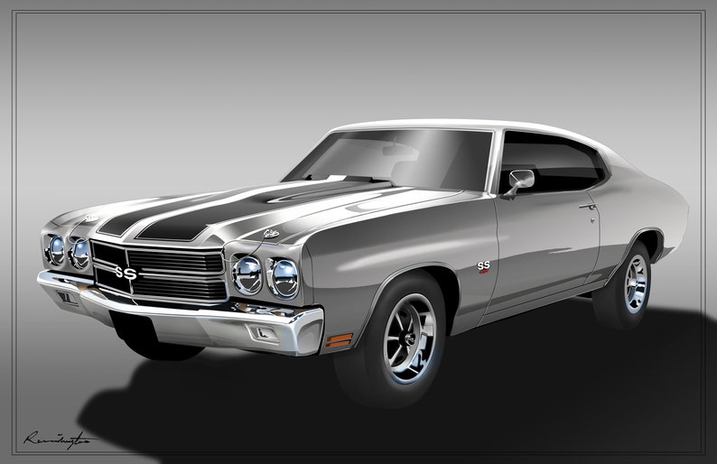 Chevrolet 70' Chevelle Original Artwork Digital Drawing - Etsy