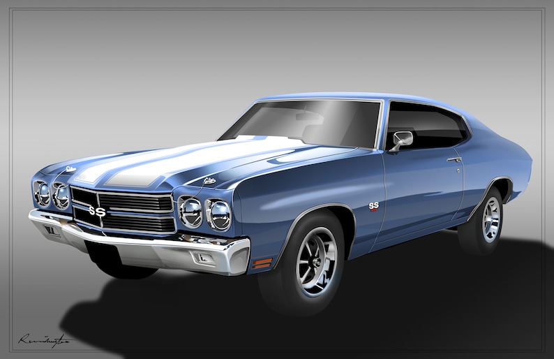 Chevrolet 70' Chevelle Original Artwork Digital Drawing - Etsy