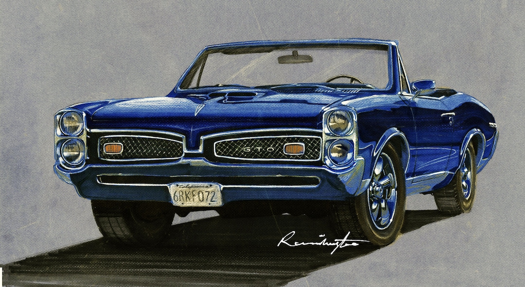 Pontiac GTO 1966-67' Print of Handmade Drawing - Etsy