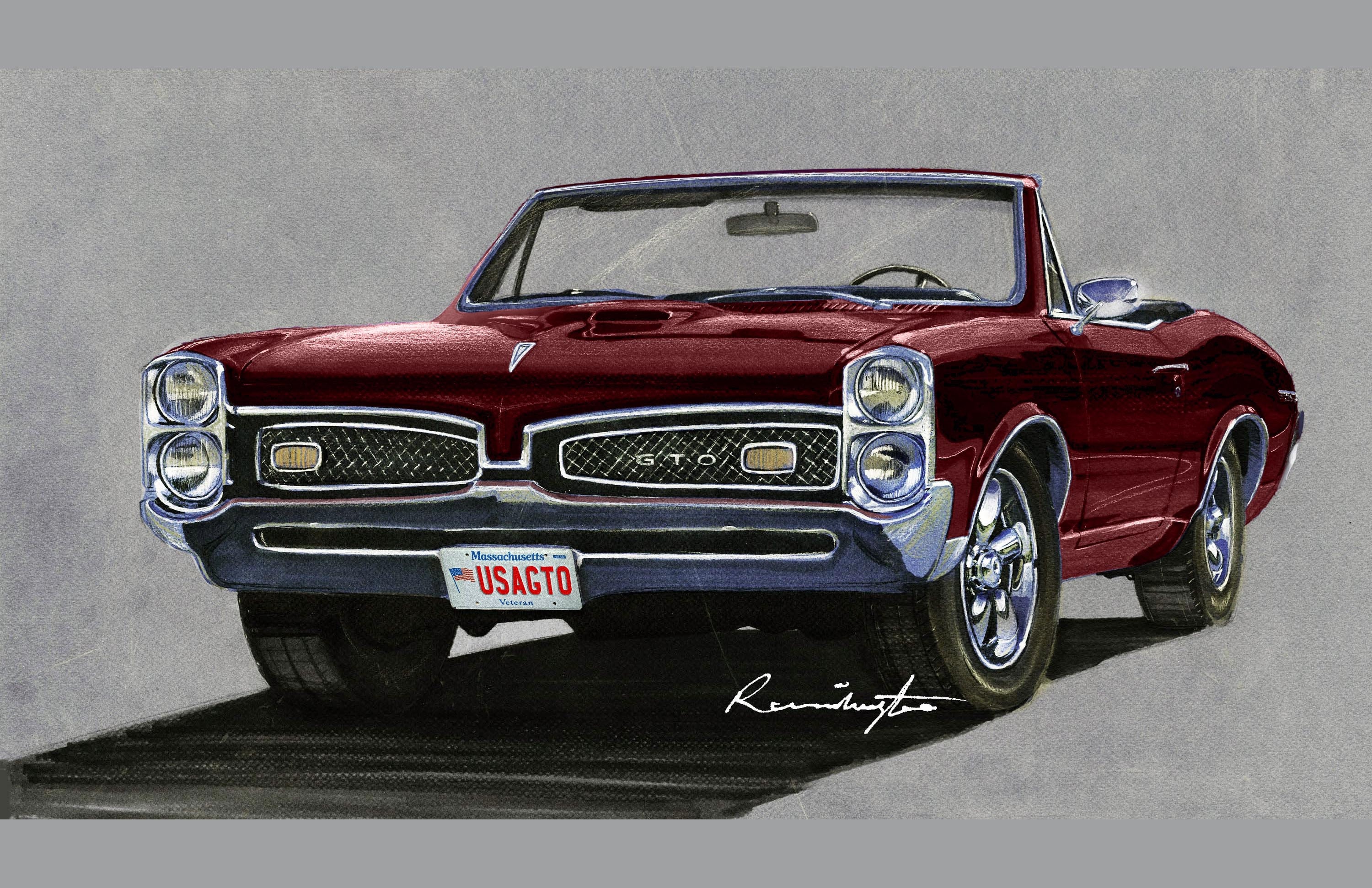 Pontiac GTO 1966-67' Print of Handmade Drawing - Etsy