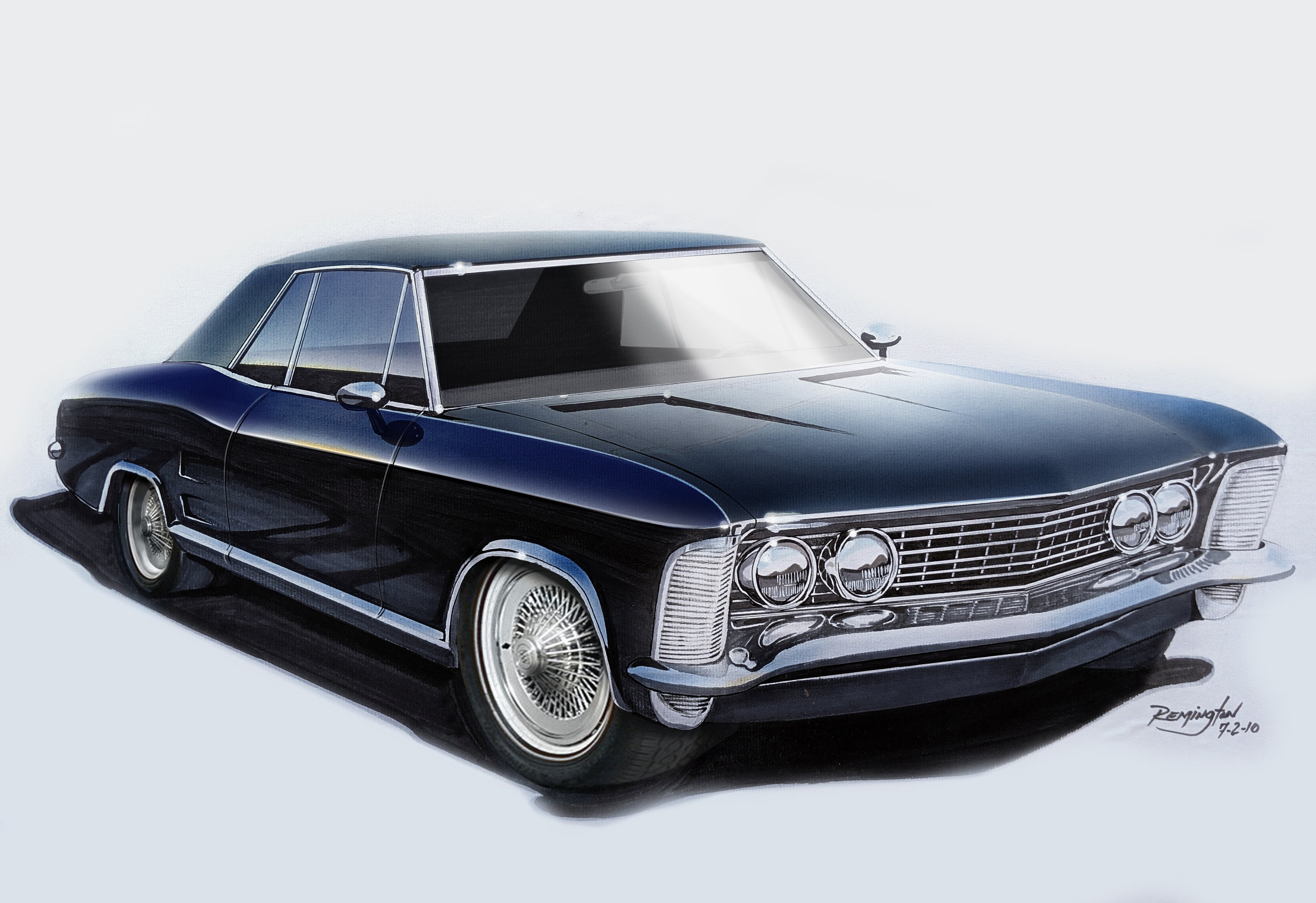 Buick Riviera 1963 Drawing Classic Car Artwork - Etsy