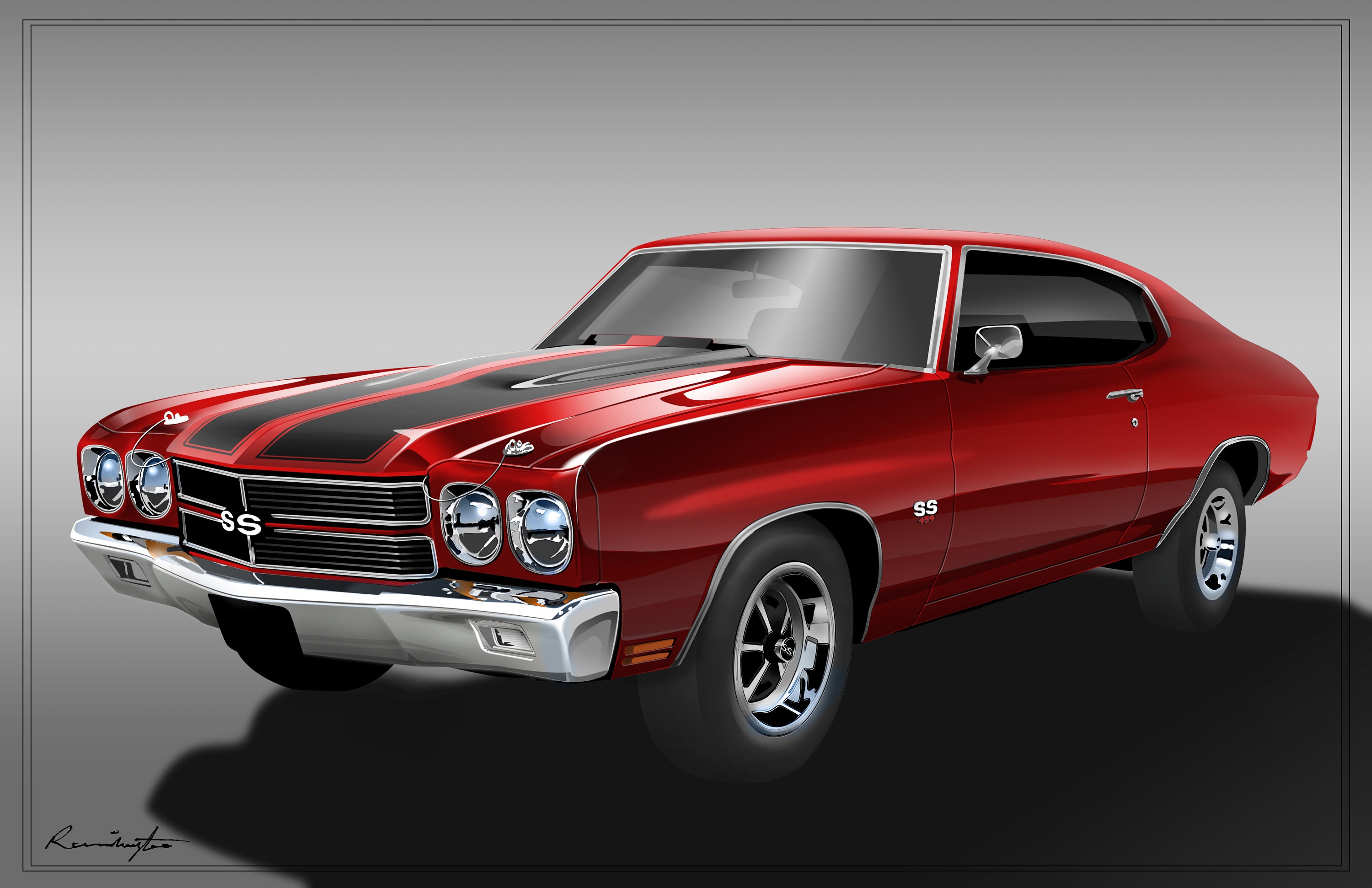 Chevrolet 70' Chevelle Original Artwork Digital Drawing - Etsy