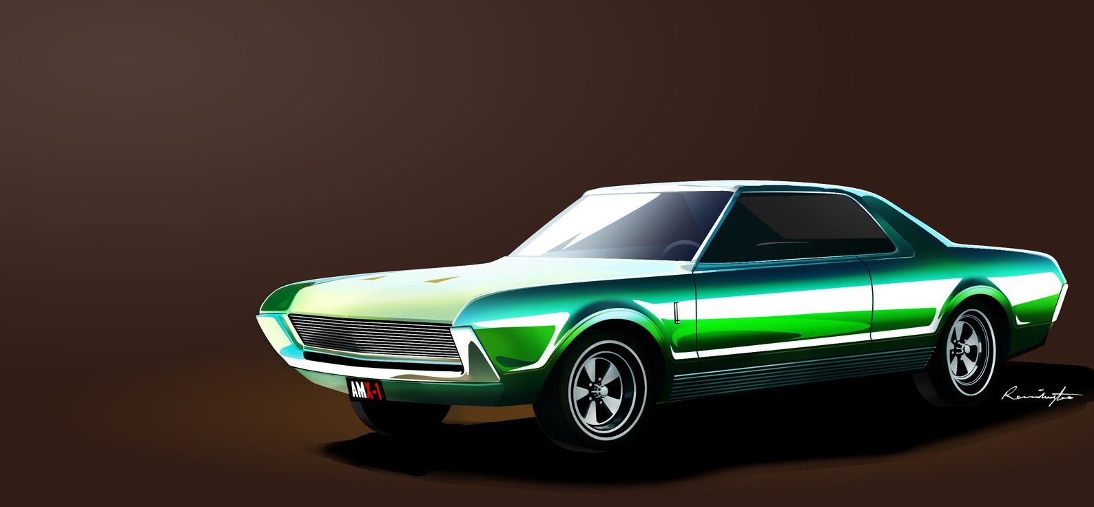 1966 AMX Concept Car Gifts Men Mancave Art Drawing Classic Concept Cars ...