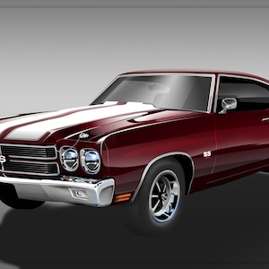 Chevrolet 70' Chevelle Original Artwork Digital Drawing - Etsy