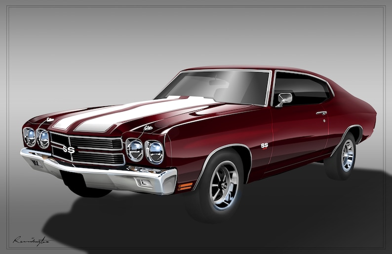Chevrolet 70' Chevelle Original Artwork Digital Drawing - Etsy