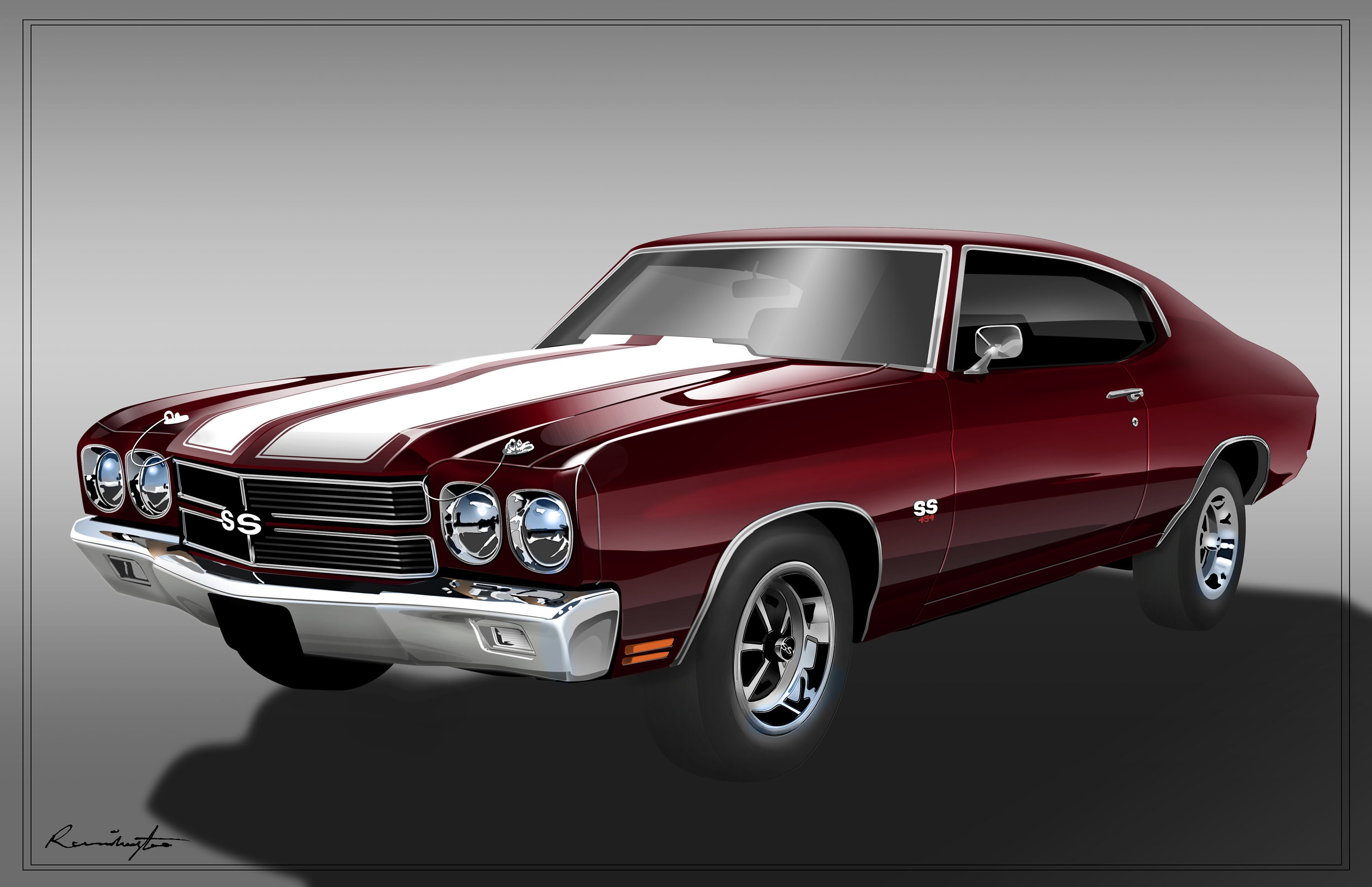 Chevrolet 70' Chevelle Original Artwork Digital Drawing - Etsy