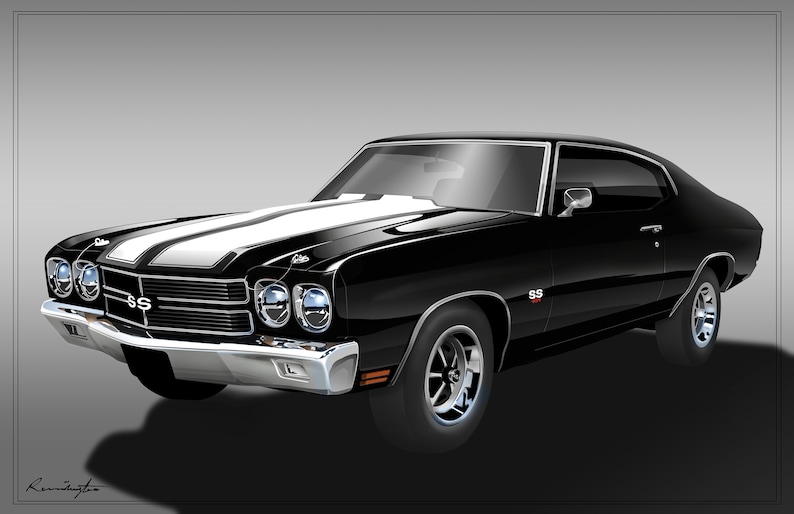 Chevrolet 70' Chevelle Original Artwork Digital Drawing - Etsy