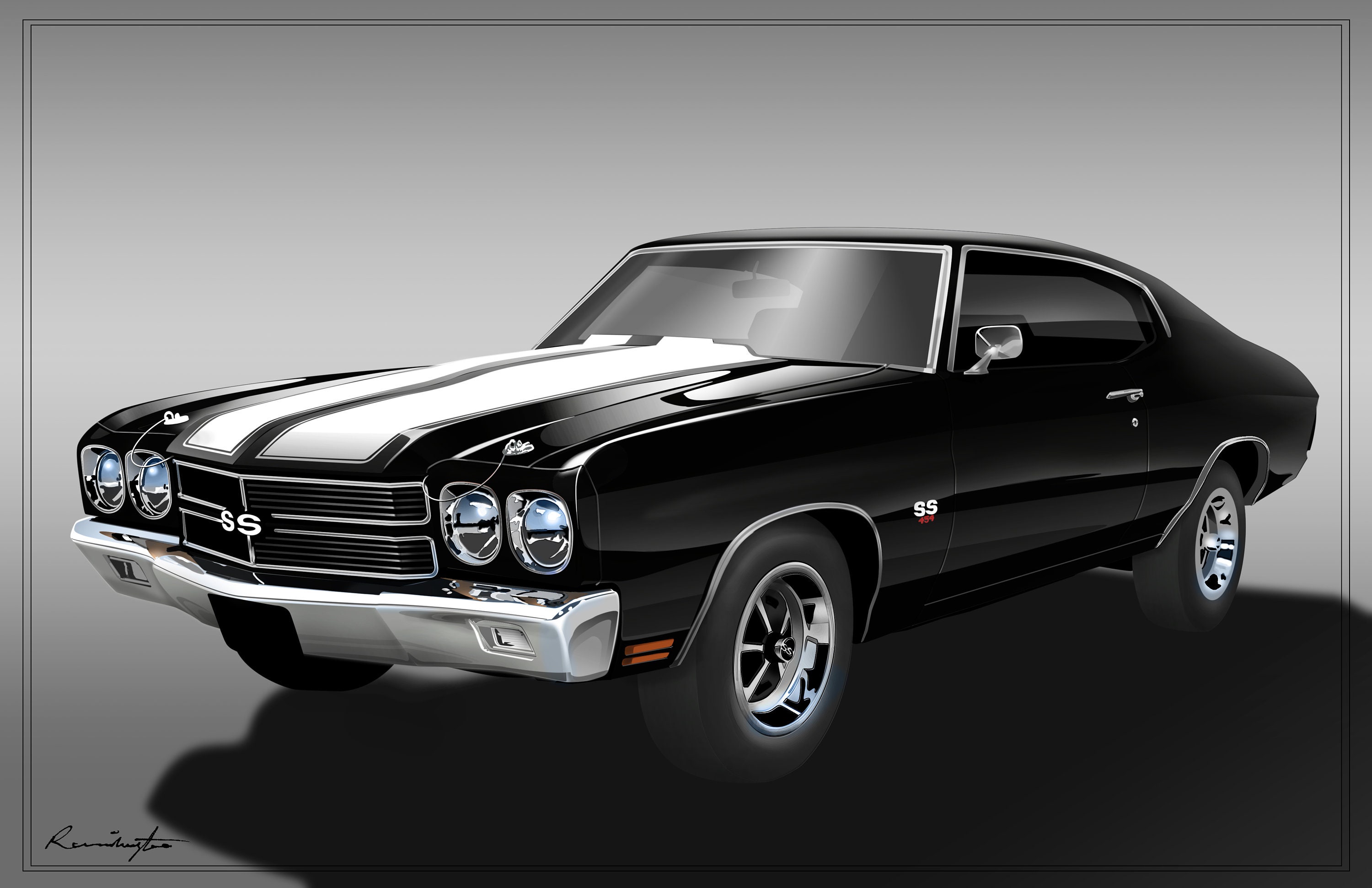 Chevrolet 70' Chevelle Original Artwork Digital Drawing - Etsy