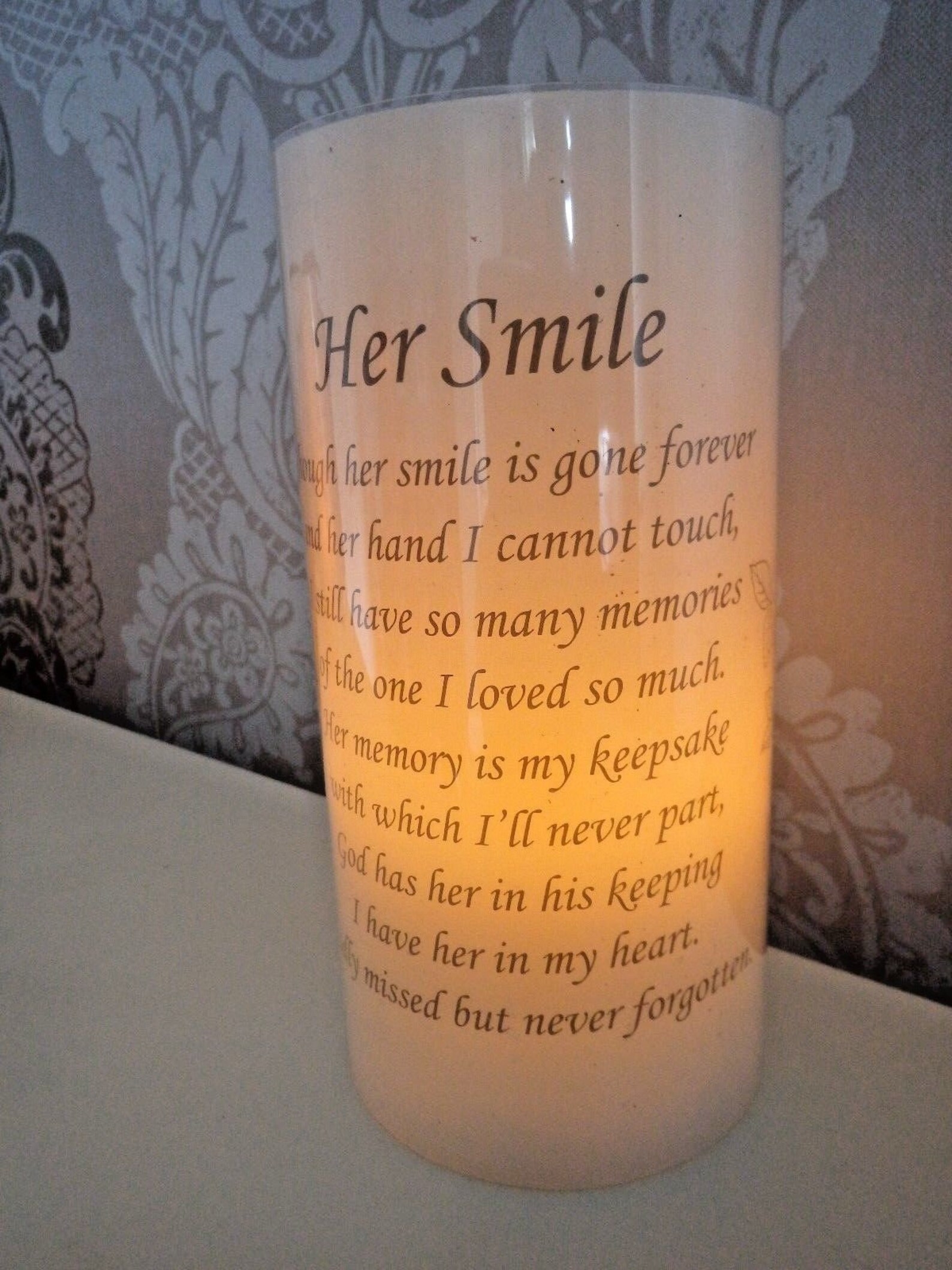 Memorial Candle His Smile or Her Smile Battery Operated Lovely - Etsy UK