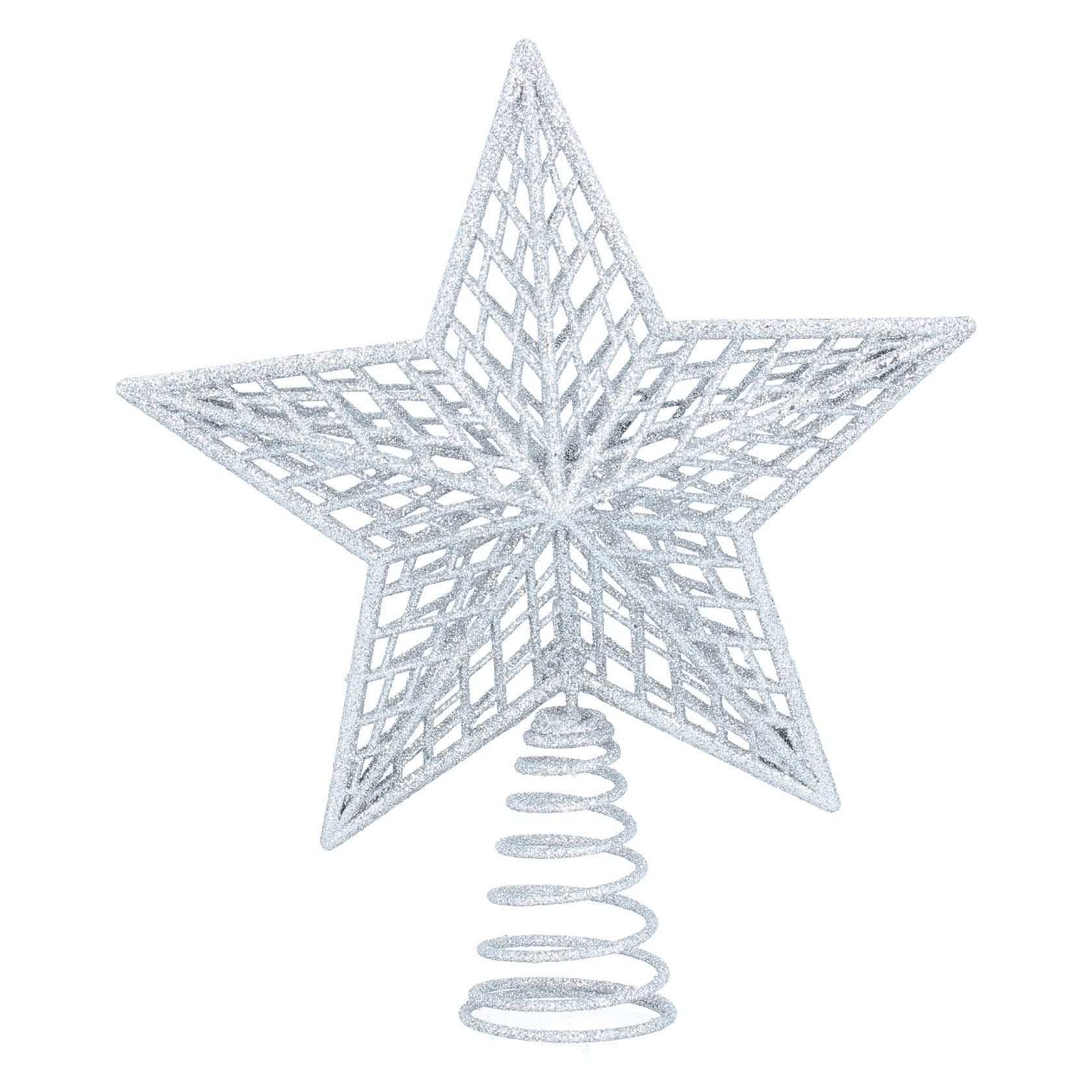 Tree Topper Silver Glitter Star 23 Cm Medium Size - Etsy