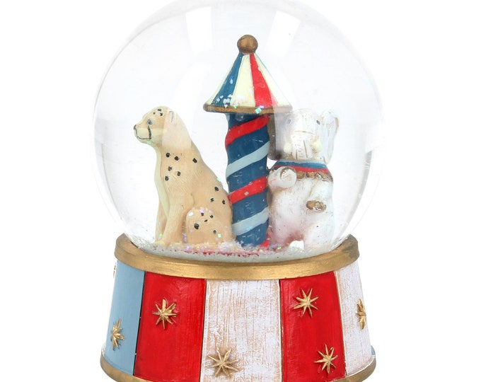 Gisela Graham Musical Snow Globe Dome Animals Circus Style 14 Cm Wind ...