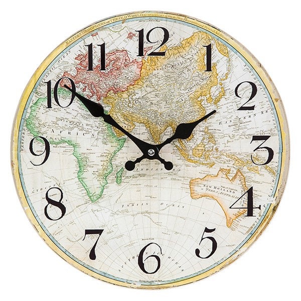Map Wall Clock - Etsy