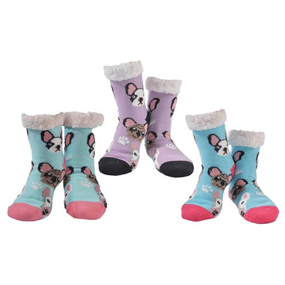 Ladies / Girls Nuzzles Sherpa Slipper Socks Cosy Toes Super Soft ...