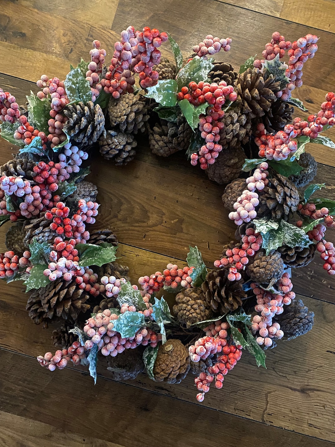 Gisela Graham Large Wreath Red Pretty Acorn 40cm - Etsy UK
