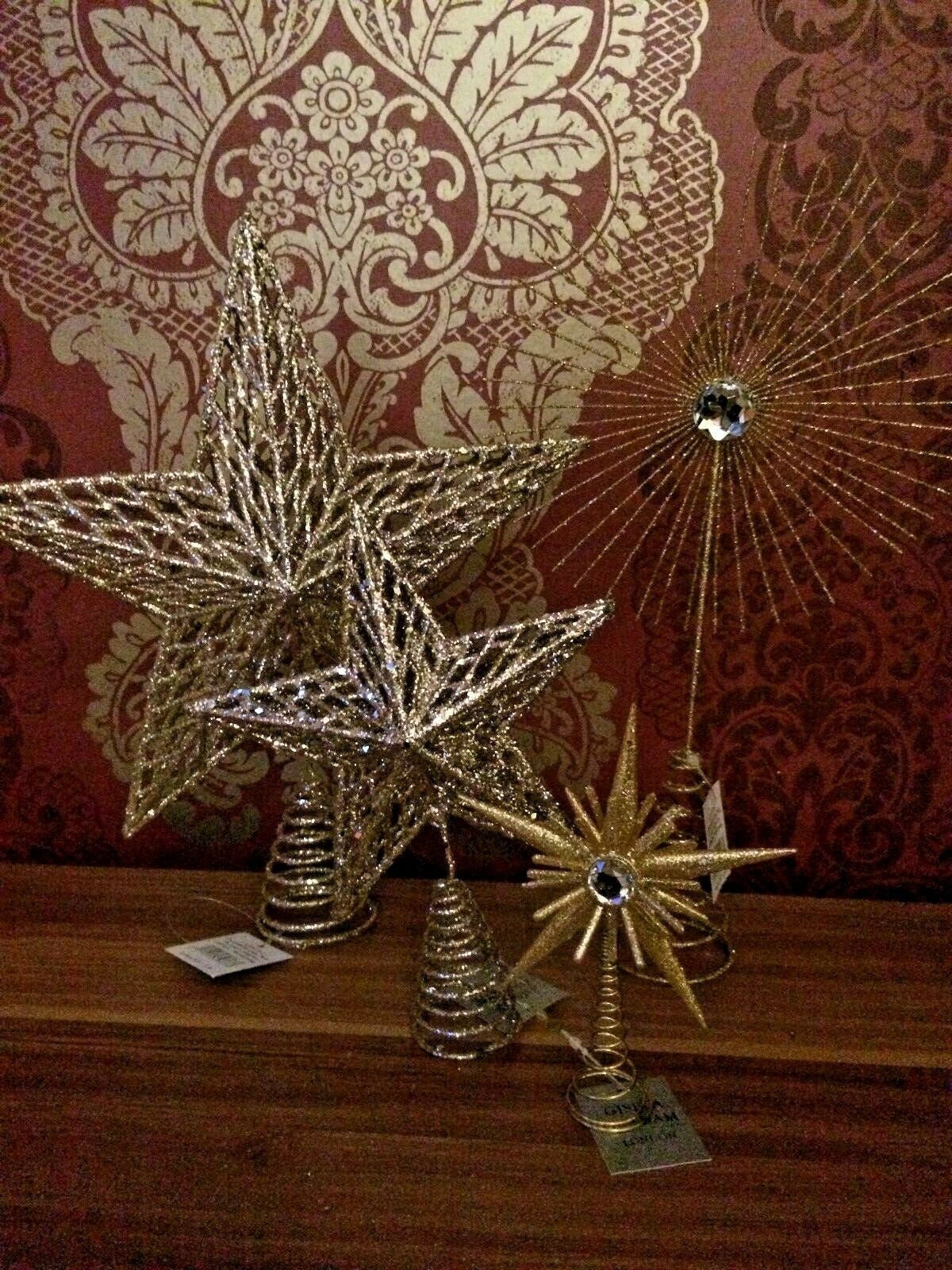 Gisela Graham Tree Topper Christmas Decoration Gold Sparkly - Etsy UK