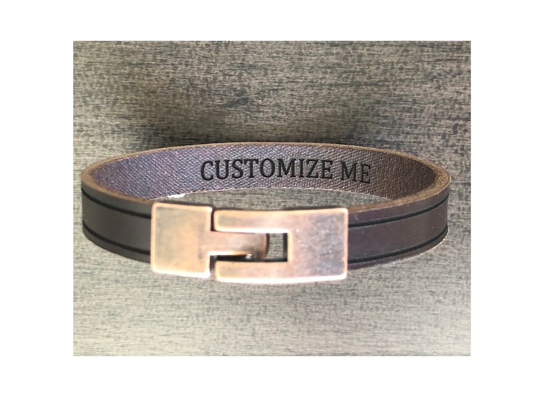 Personalized Leather Bracelet,mens Leather Bracelet,bracelet Men,men ...