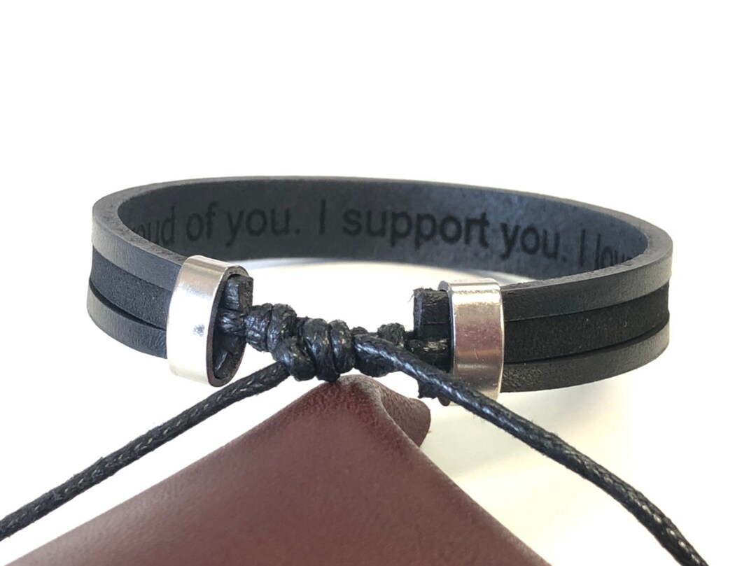 Personalized Bracelet for Men Personalized Adjustable Man Leather ...