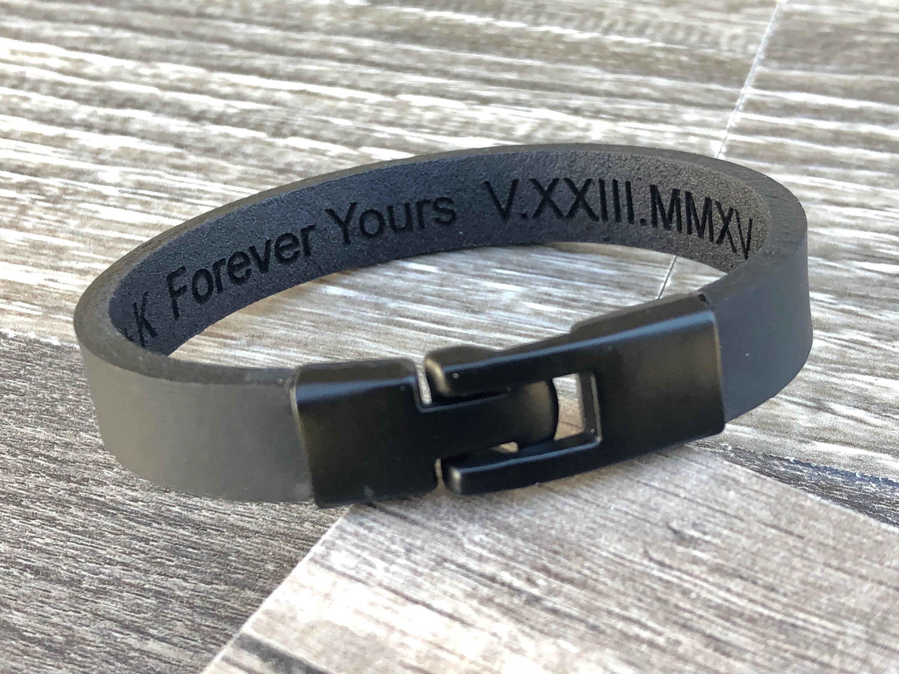 Hidden Message Bracelet,personalize Leather Bracelet,engraved Leather ...