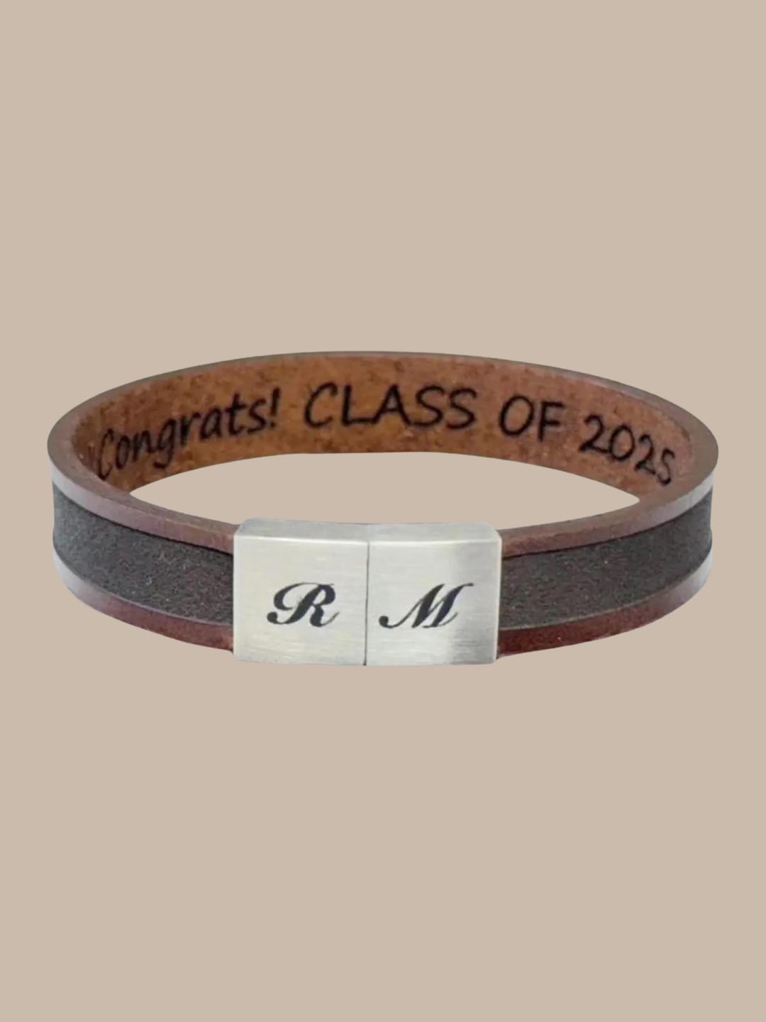 3D Engraving Custom Leather Bracelet, Hidden Message Mens Wristband ...