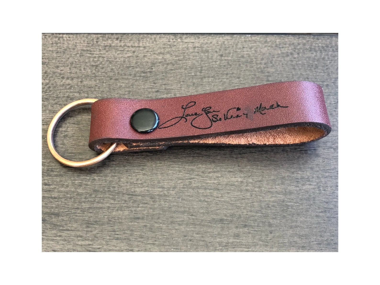 Leather Key Chain,handwriting Key Chain,personalized Key Chain ...