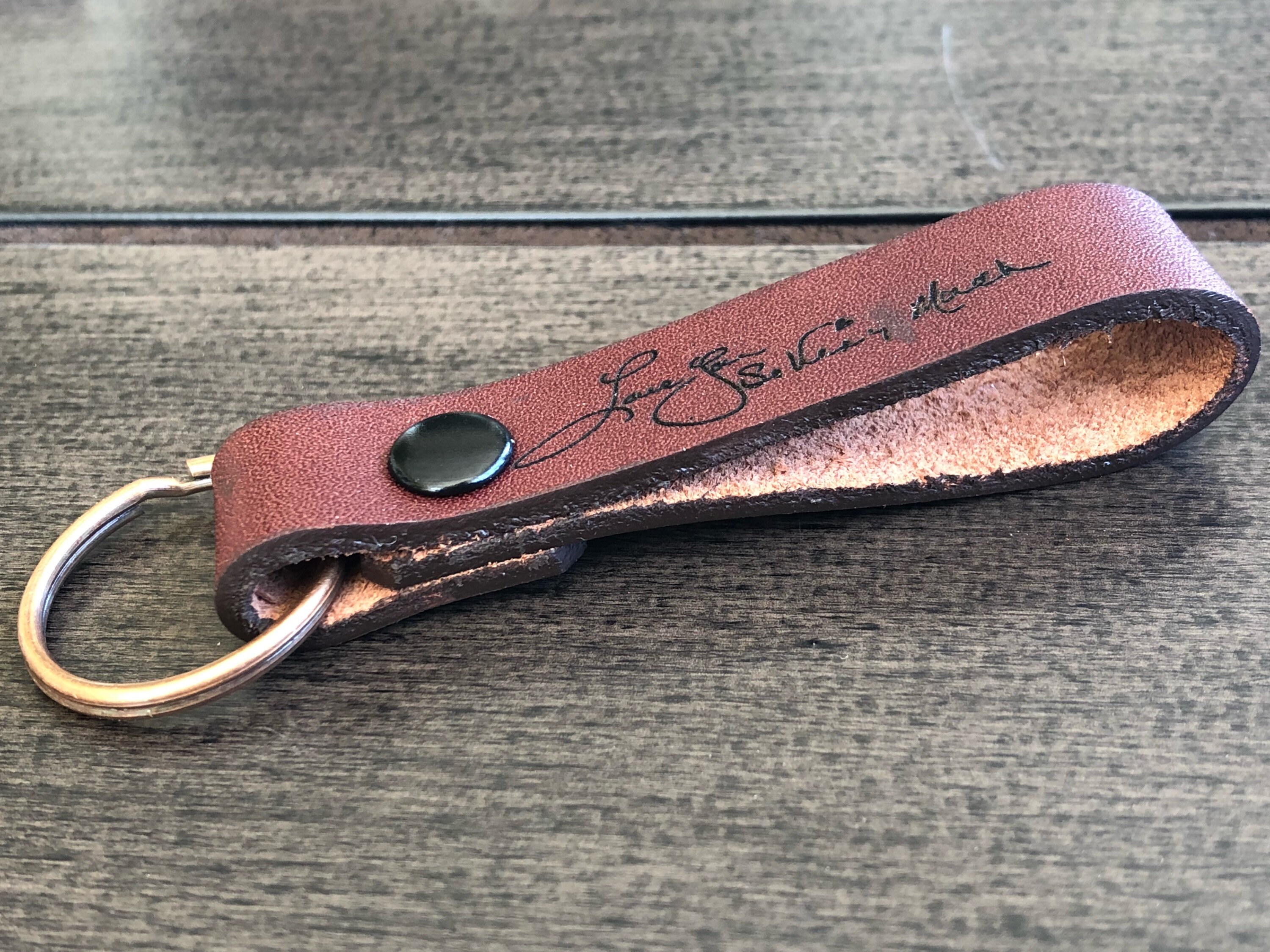 Leather Key Chain,handwriting Key Chain,personalized Key Chain ...