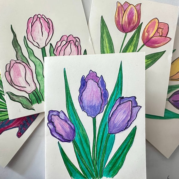 Hand Drawn Cards - Etsy