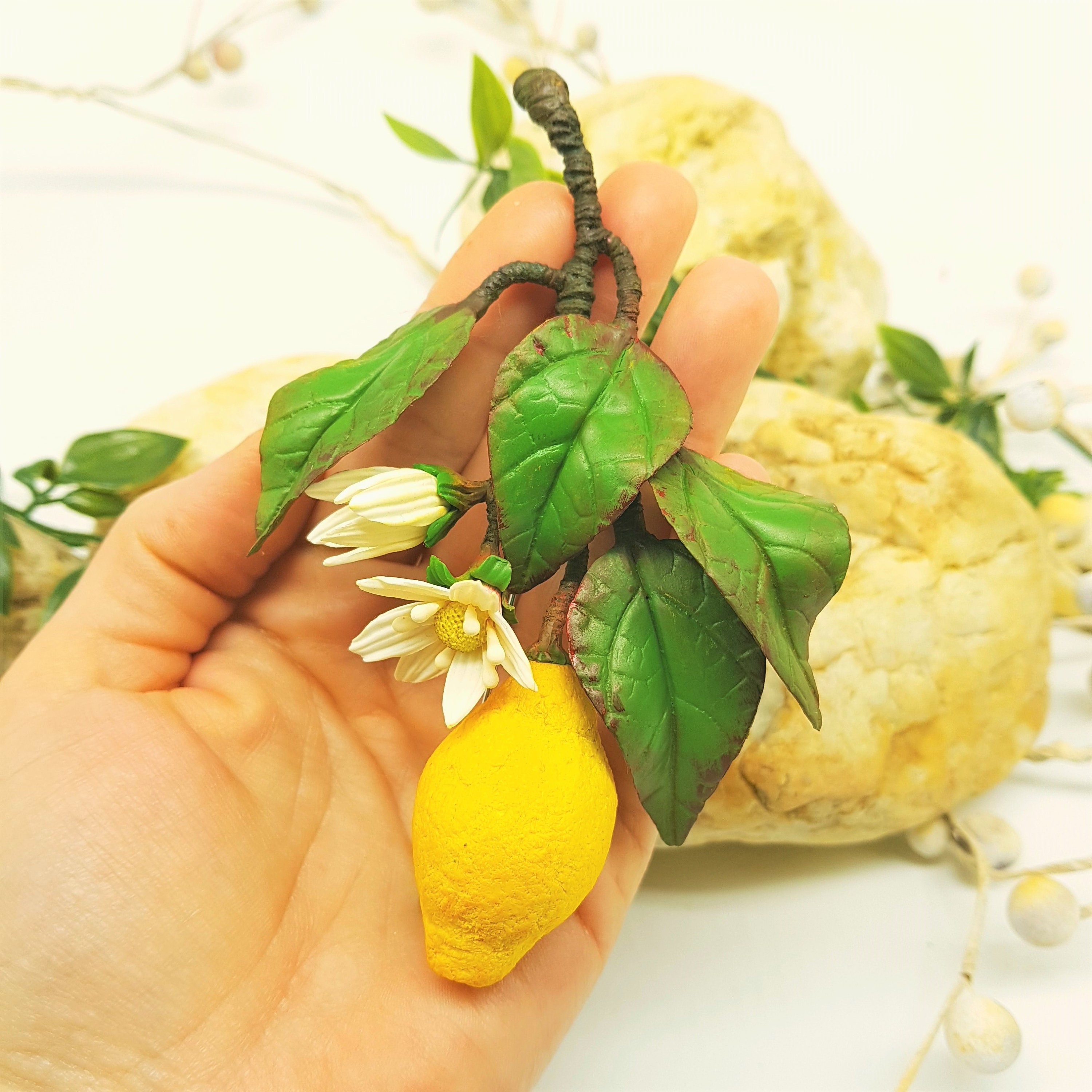 Brooch Lemon Brooch Lemon Jewelry Lemon Brooch Pin Botanic Brooch ...