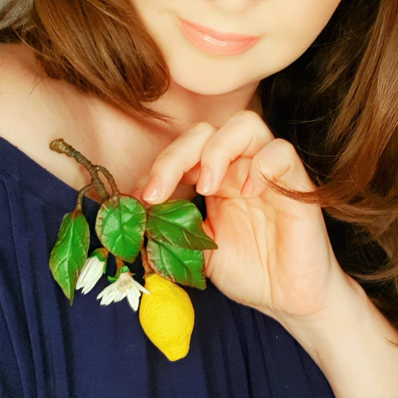 Brooch Lemon Brooch Lemon Jewelry Lemon Brooch Pin Botanic Brooch ...