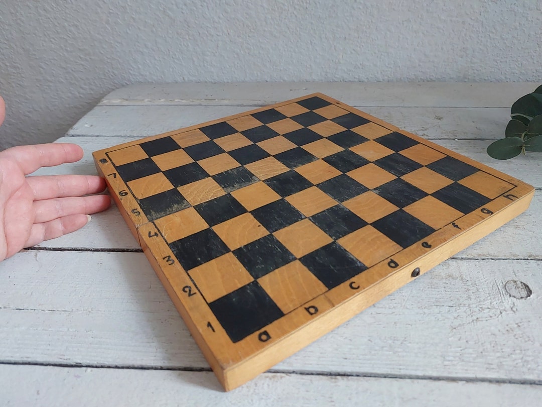 Vintage Wooden Chess Board. Wood Game Box. - Etsy