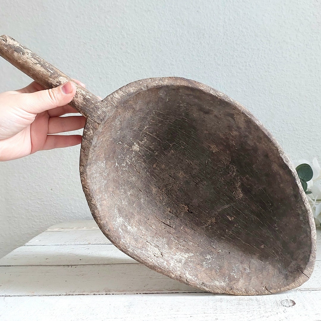 Big Handcrafted Wooden Ladle, A Piece of History in Home Old Primitive ...