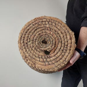 Old Antique Grass Rye Basket. Vintage Big Grain Storage. Primitive ...