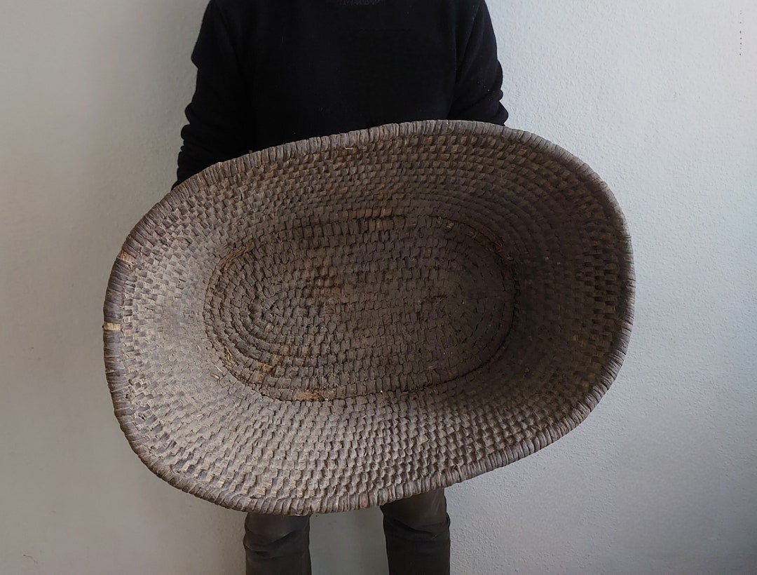 Old Big Antique Grass Rye Basket. Vintage Big Grain Storage. - Etsy