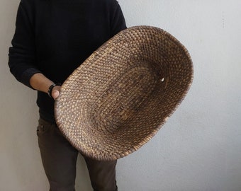 Old Big Antique Grass Rye Basket. Vintage Big Grain Storage. - Etsy