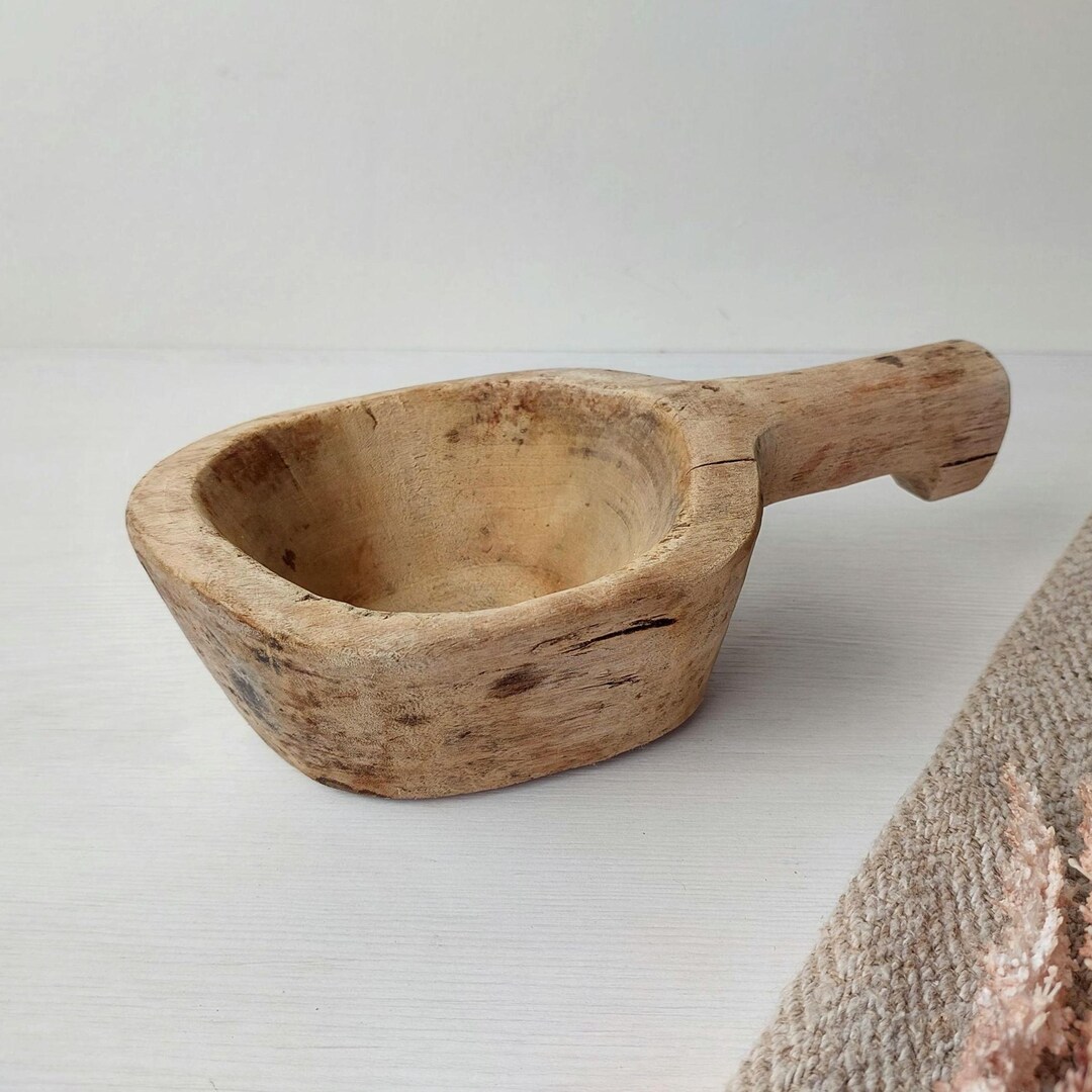 Handcrafted Wooden Ladle, A Piece of History in Home Old Primitive ...