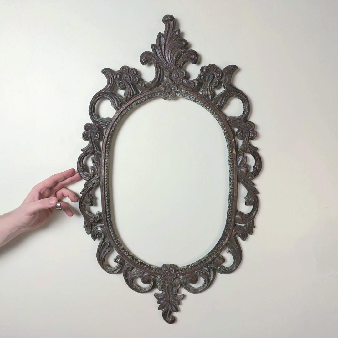 Vintage Oval Metal Frame Ornate Victorian Stile Wall Decor - Etsy