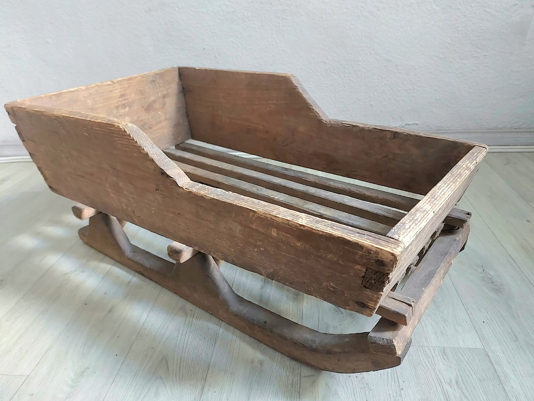 Big Exquisite Antique Wooden Sleigh. Unique Vintage Christmas - Etsy