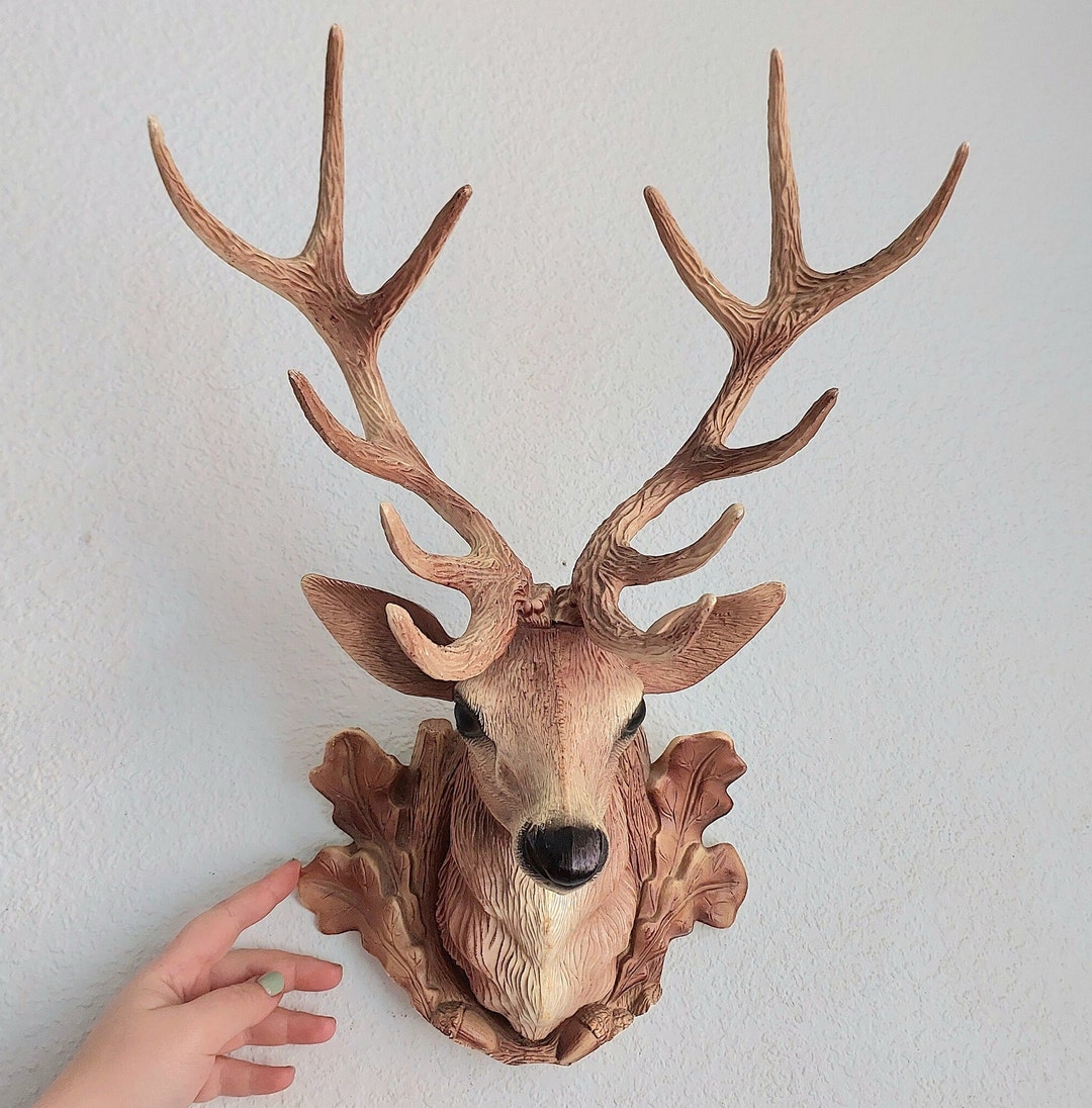 Vintage Plastic Deer Head Wall Decor Rustic Farmhouse Cabin Traditional ...