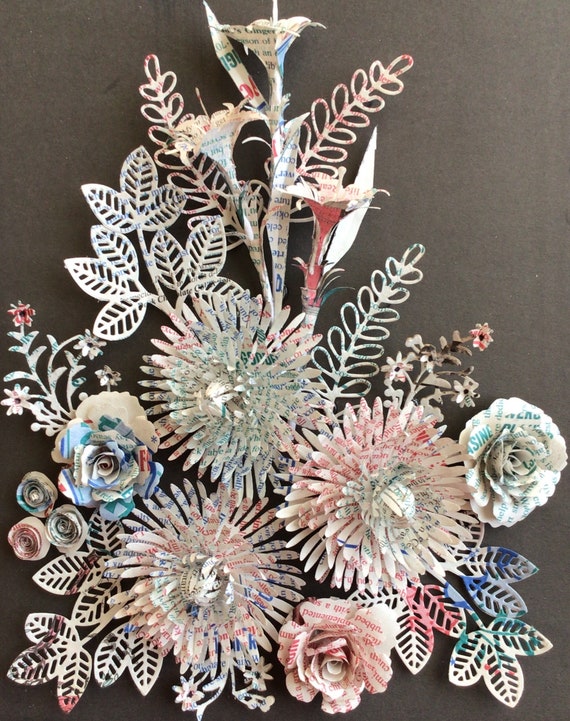 Shadow Box Frame 3D Paper Flower Wall Art Handcrafted Vintage - Etsy