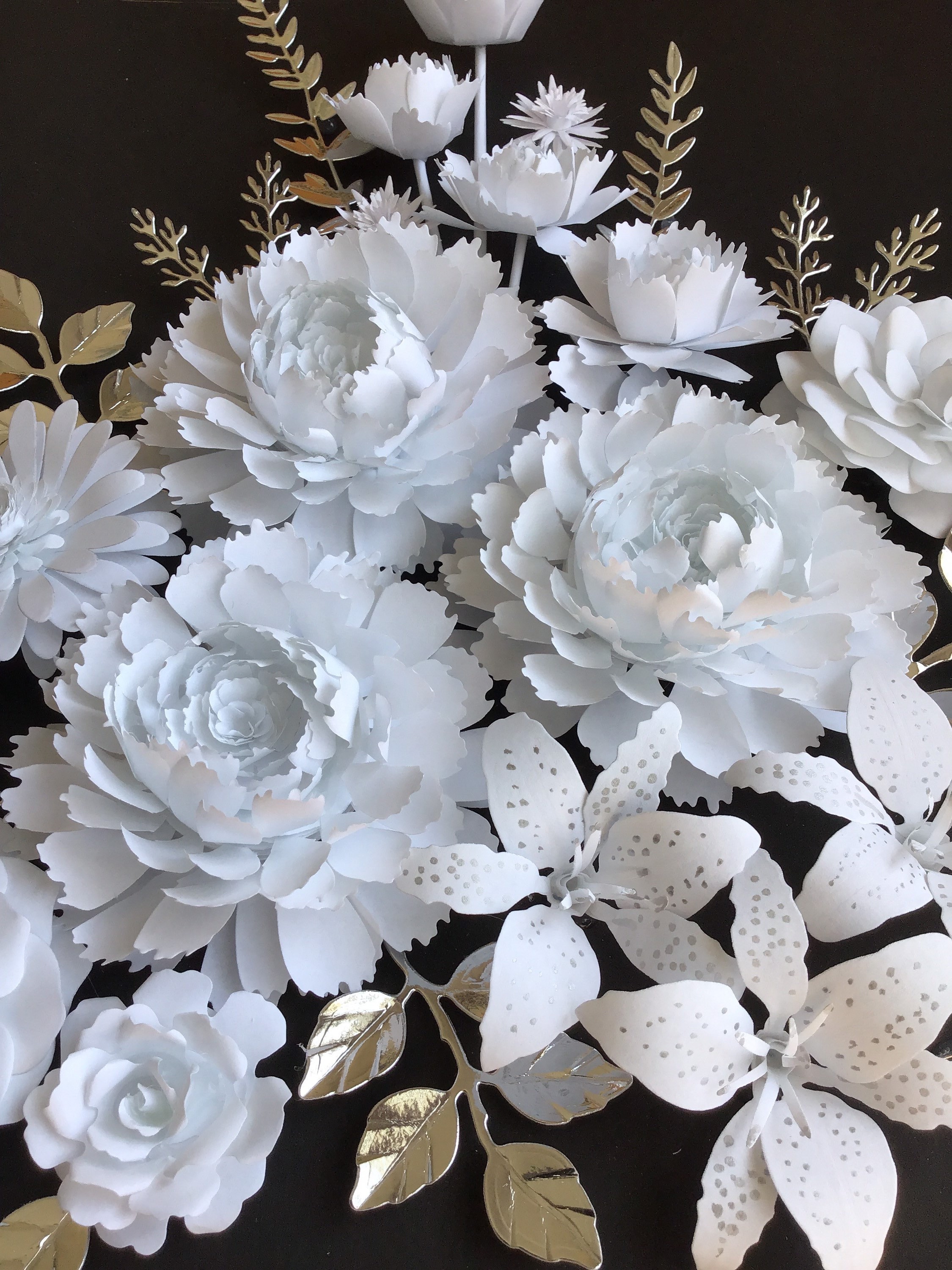 Flower Wall Art Peonies Mum Lilies 3-D Handcrafted Floral Arrangements ...