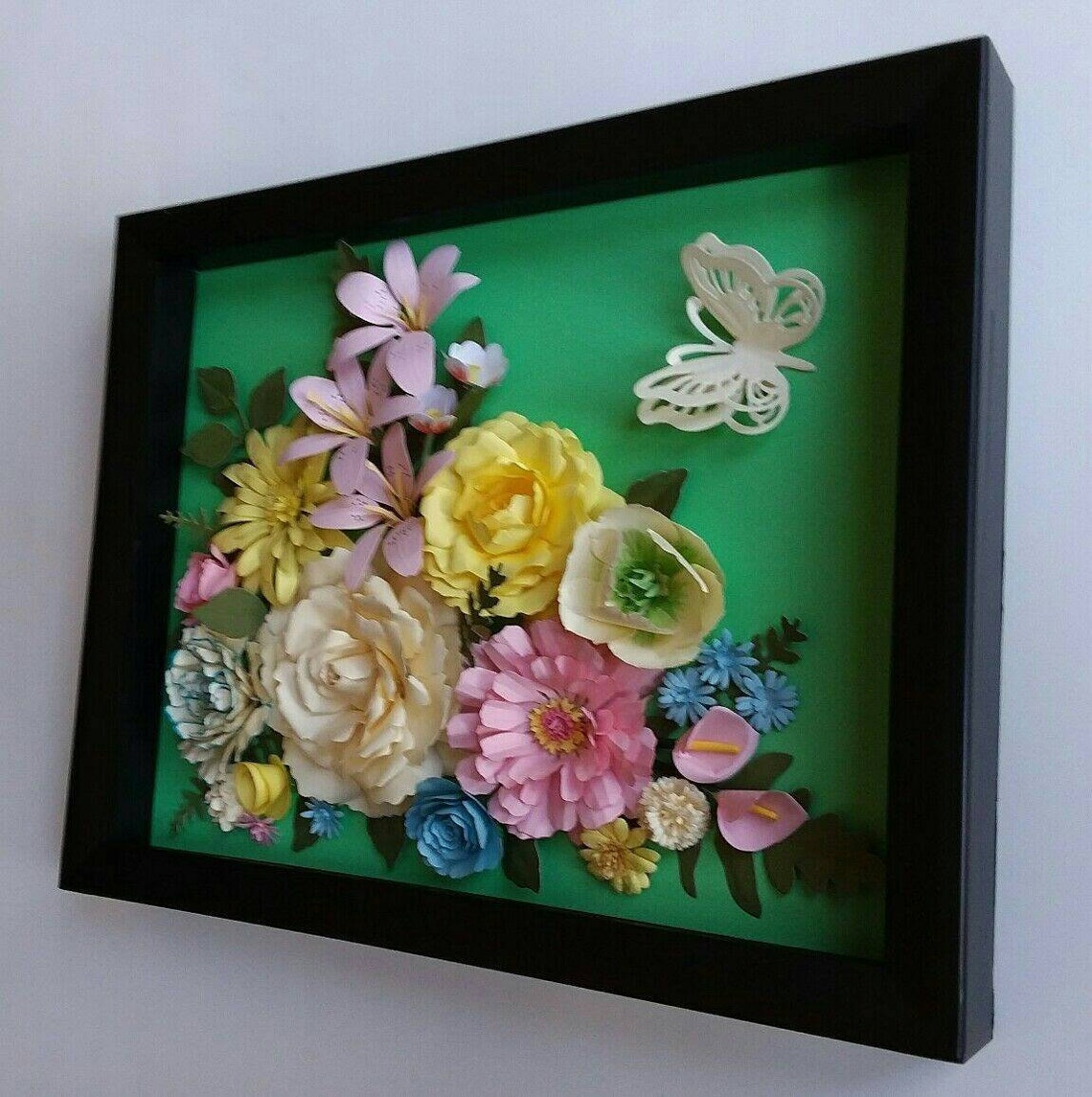 Flower Wall Art Hafndcrafted 3D Multicolor Rose Floral Arrangement ...
