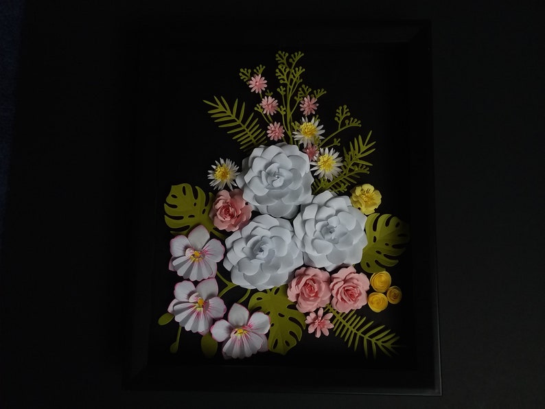 Flower Wall Art Handcrafted Roses Orchids Paper Flowers | Etsy