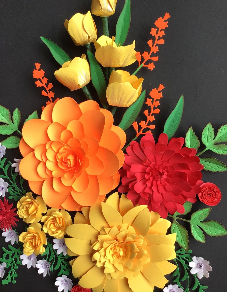 3D Paper Flower Wall Art, Multicolor Floral Shadow Box Frame - Etsy